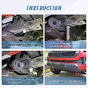 samman Tacoma Front Demon Tow Hook Mounting Bracket Compatible with Toyota Tacoma 2009-2021