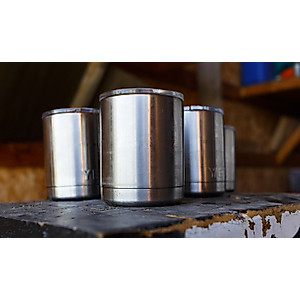YETI Rambler 10 oz Lowball, Vacuum Insulated, Stainless Steel with Standard Lid, 4 Pack