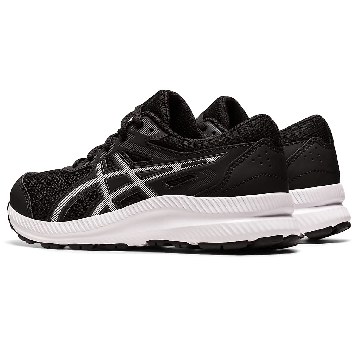ASICS Kid's CONTEND 8 Grade School Running Shoes, 7, BLACK/WHITE