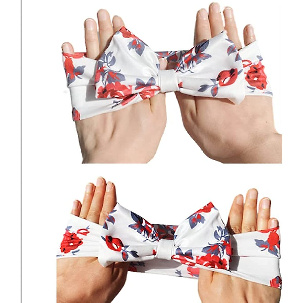 UDERUI Newborn Swaddle Blanket, Baby Receiving Blanket Wrap with Headband for 0-3 Month Baby Girl and Boy, One Size (Red Floral)