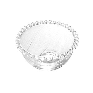 Sizikato Transparent Glass Dessert Bowl Fruit Salad Bowl with Beaded Edges.
