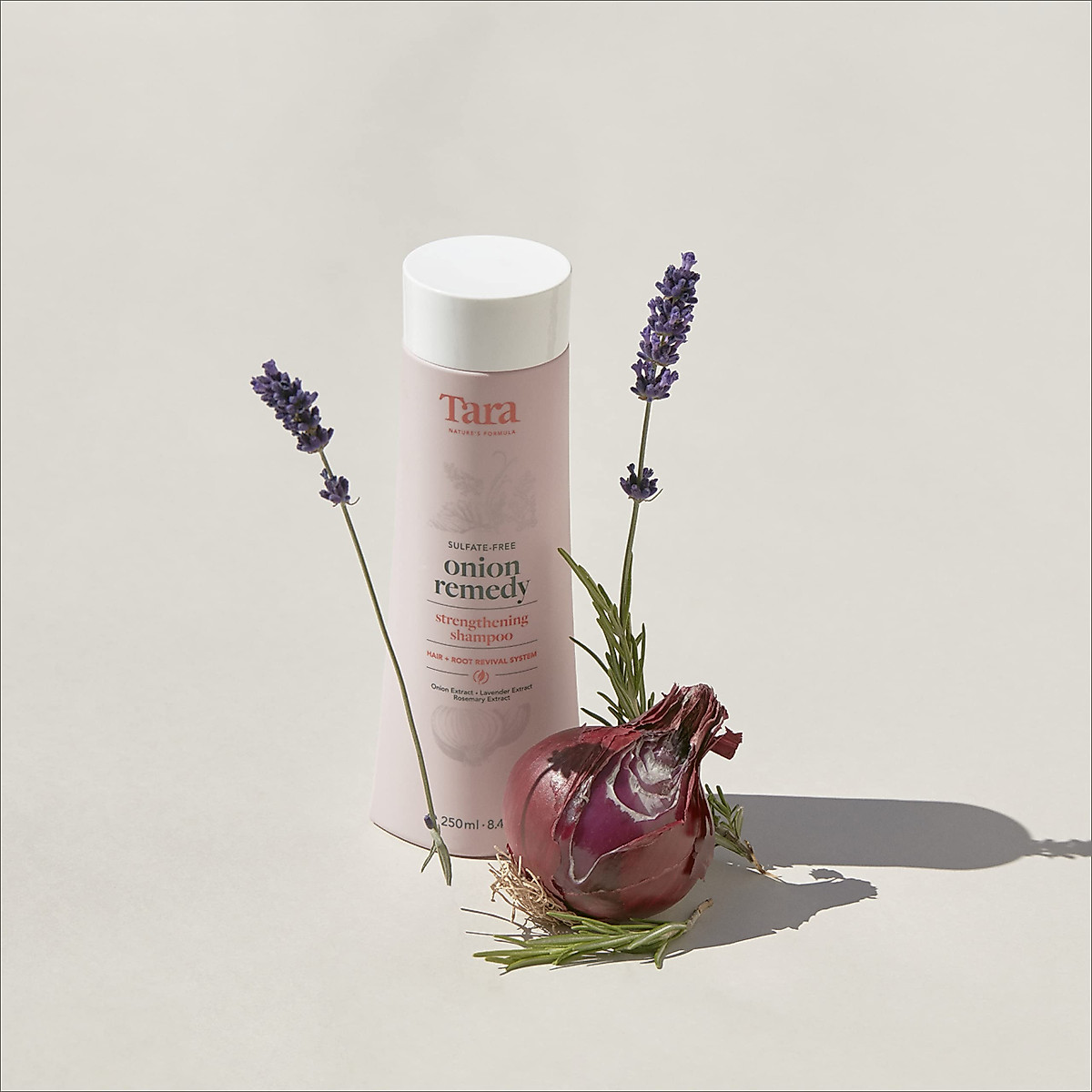 Tara Onion Remedy Strengthening Shampoo. Cruelty-Free: Stimulate and Deeply Cleanse with Lavender, Rosemary and Onion Extracts. Free from Parabens, Sulfates and Mineral Oils (8.4 Fl Oz)