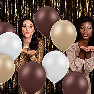 24 Pieces Cream Balloons Brown Balloon White Latex Balloon Jungle Party Balloon Decorations for Baby Shower First Birthday Jungle Safari Theme Party Decorations