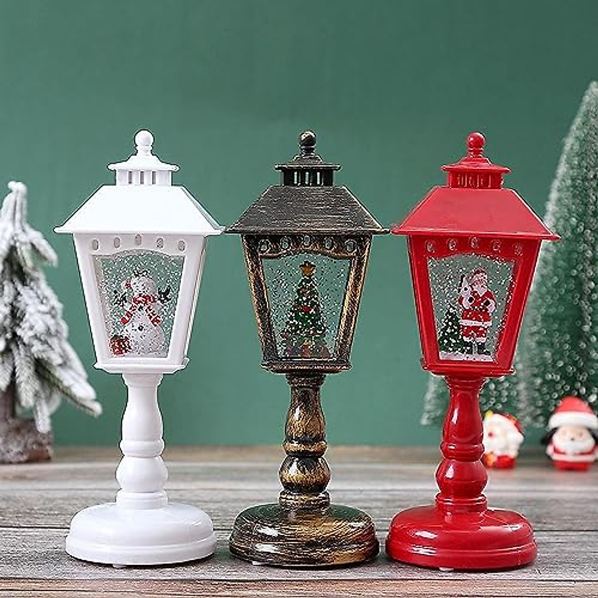 GYMNASTIKA Christmas Snow Globe Candles Light Battery Operated Spooky Led Musical Snow Globe Lantern Hanging LED Spinning Water Glittering Snowman Lamp Spinning Water Glittering Snowman Christmas