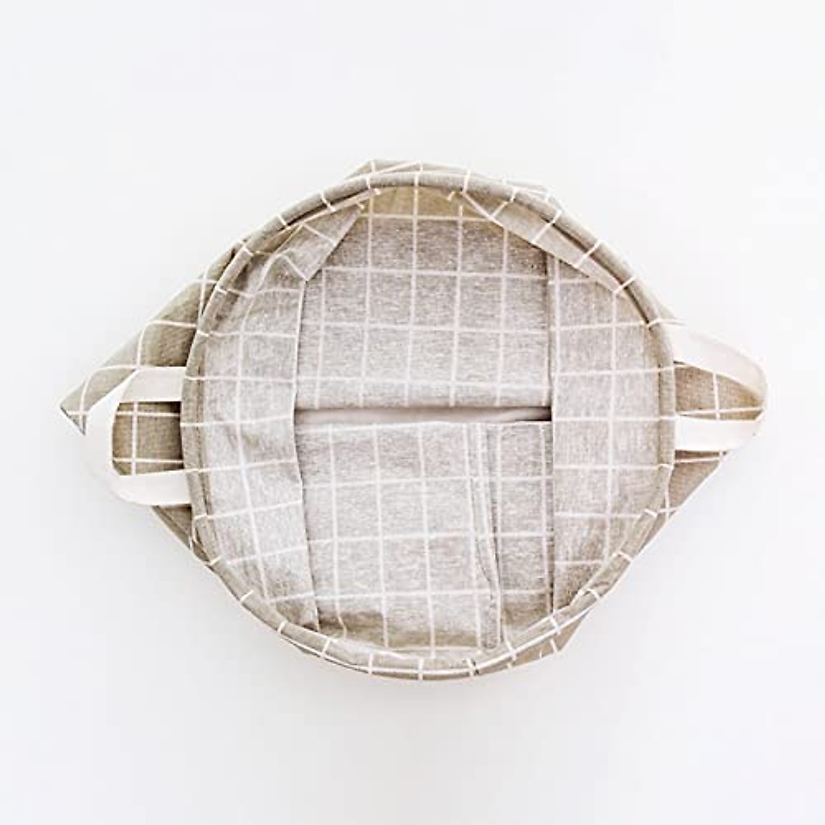 Saterkali 43L Large Laundry Basket with Reinforced Handle, Large Capacity High Durability Space-Saving Cotton Linen Folding Type Clothes Toys Laundry Bucket Laundry Hamper for Clothes & Toys Beige