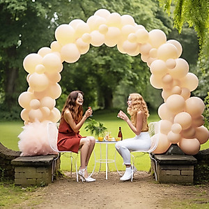 Double Stuffed White Nude Balloons Different Sizes 5In 12In 18In, 2 Layer Thick Balloon Garland Arch Kit, Boho Beige Balloons Ivory White Blush Balloon Garland Pastel Latex Balloons Sets