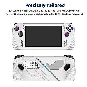 Protective Case for Rog Ally, DOBEWINGDELOU Soft Silicone Cover Case for ASUS Rog Ally Gaming Handheld, Full Protection, Anti-Scratch, Anti-Slip, and Shock-Absorbing Protective Case White