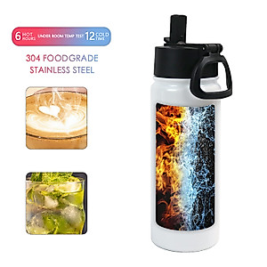 MAIKESUB 4 Pack Sublimation Blank Tumbler White Sports Water Bottles 18 OZ Wide Mouth Stainless Steel Vacuum Flask with Spout Lid for Tumbler Press Machine Sublimation Print