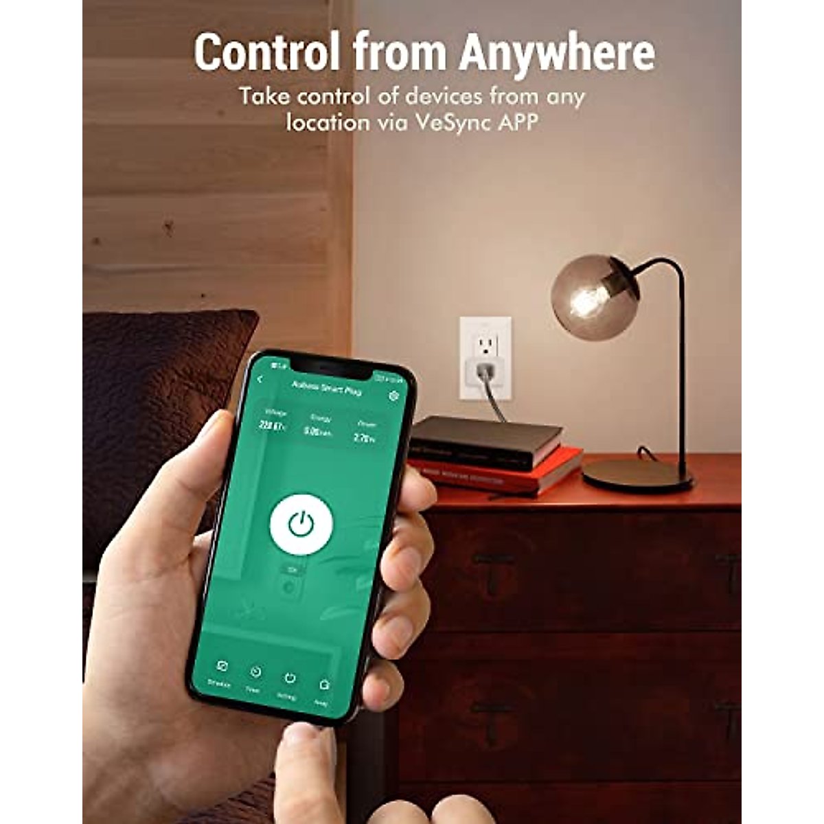 Aubess Smart Plugs with Energy Monitoring, 15Amp Smart Plugs That Compatible with Alexa & Google Assistant, Smart Home Wi-Fi Outlet with 7 Days Programmable Timer