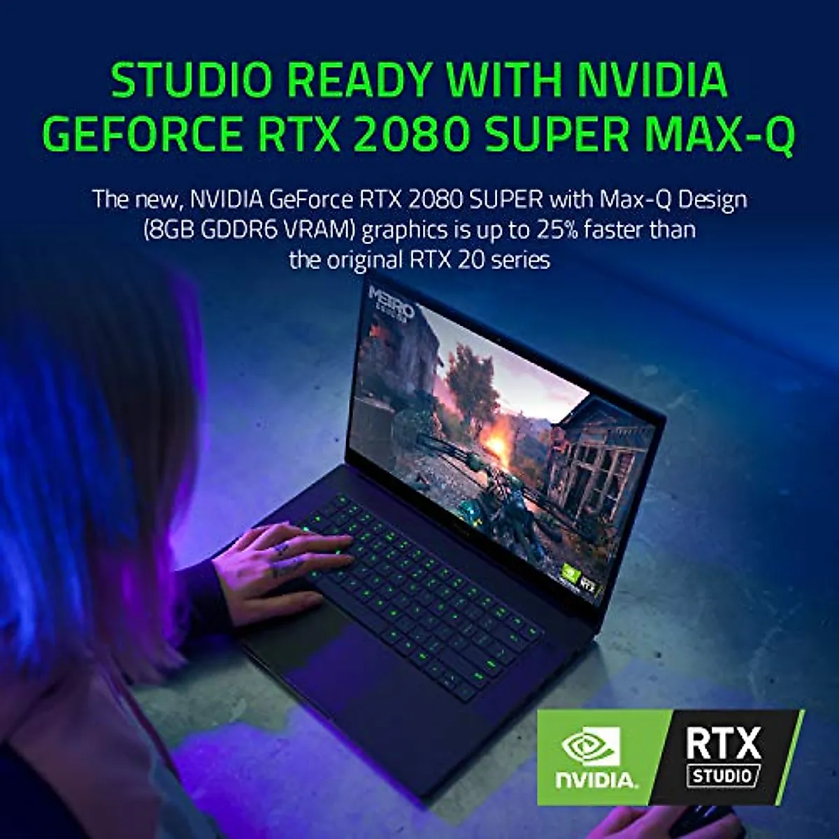 Razer Blade 15 Advanced Gaming Laptop 2020: Intel Core i7-10875H 8-Core, NVIDIA GeForce RTX 2080 SUPER Max-Q, 15.6” 4K OLED Touch, 16GB RAM, 1TB SSD, CNC Aluminum, Chroma, Thunderbolt 3, Creator Ready