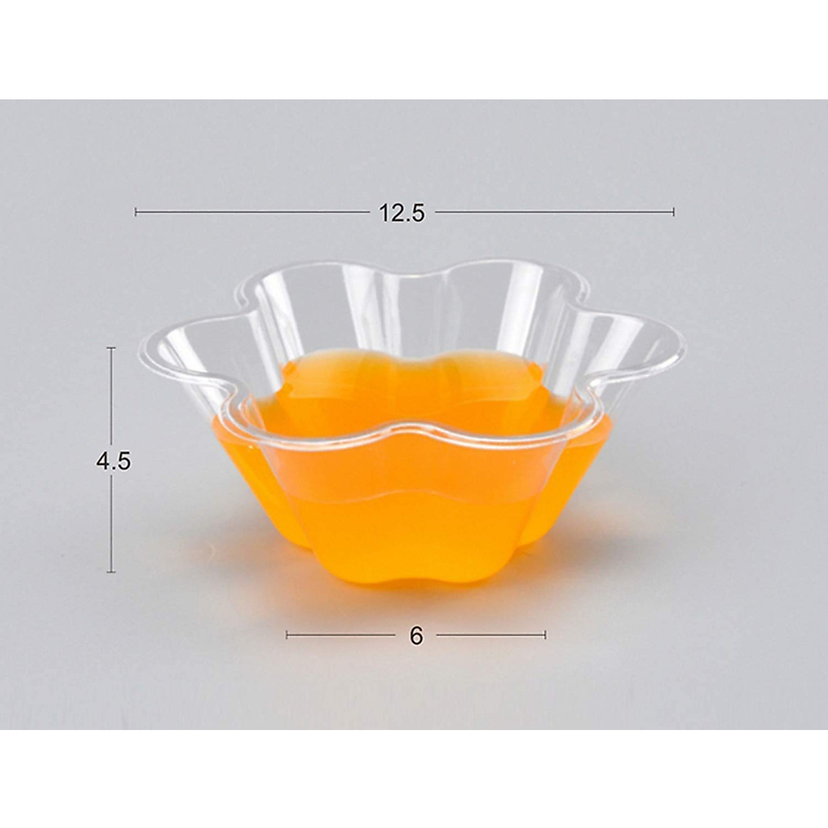 QX 60 Pieces 210ml Clear Plastic Ice Cream Dessert Bowls Disposable Flower Shape Dessert Cups Cake Snack Bowl Sundae Bowl Plastic Dessert Bowl Salad Appetizer Serving Bowl Party Favor Wedding Bowl