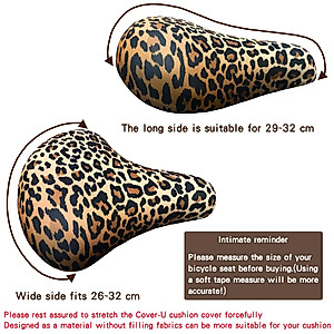 COVER-U Colorful Bicycle Seat Cover, Water-Repellent Exercise Bike Seat Cushion Cover Made of Polyester Fiber, Not Absorb Heat & Dust-Free Saddle Cover for Outdoor Biking (Simple Flower)