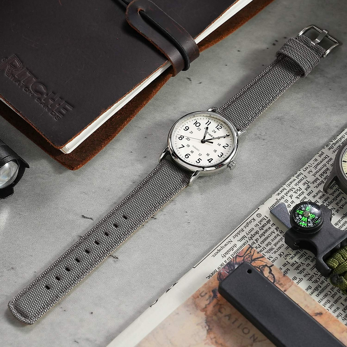 Ritche Christmas Gift 22mm Canvas Sailcloth Watch Band Quick Release Watch Strap for Men Women Watch Bands, White Elephant Gifts, Stocking Stuffers for Men