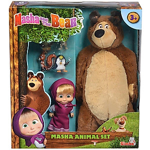 Masha and The BeaR Jada Toys, Masha Plush Set with Bear and Doll Toys for Kids, Ages 3+, Nylon, 109301072, 9.8 inches