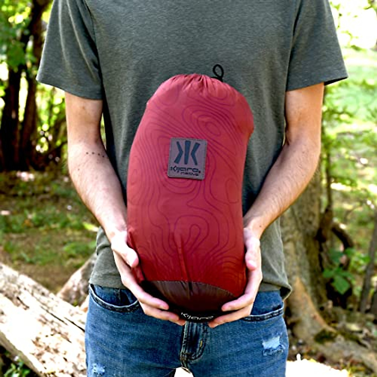 Kijaro Native Camp Quilt | Printed Outdoor Camping Blanket | 55" x 79" | Warrens Red, 1-Person