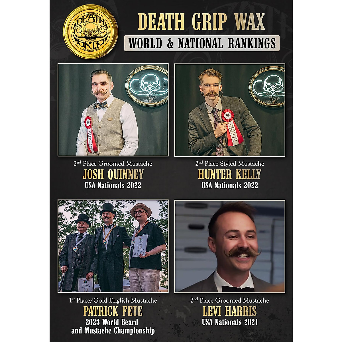 THE VINTAGE GROOMING CO. Mustache Wax Death Grip Extra Strong Hold Moustache Wax