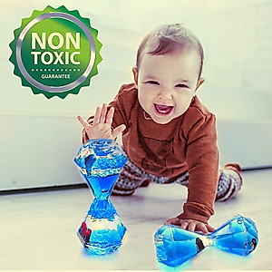 YUE Motion Liquid Motion Bubbler Floating Sea Creatures, Diamond Shaped Liquid Timer for Fidget Toy,Autism Toys, Children Activity, Calming Relaxing and Home Ornament (Purple Liquid with Duck Toys)