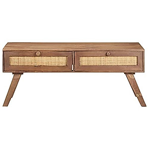 QJBSAVVA Coffee Table 39.4"x23.6"x15.7" Solid Mango Wood,Entrance Table Tray Tables Center Table Low Table Suitable for Meeting Rooms, Reception Rooms, Offices