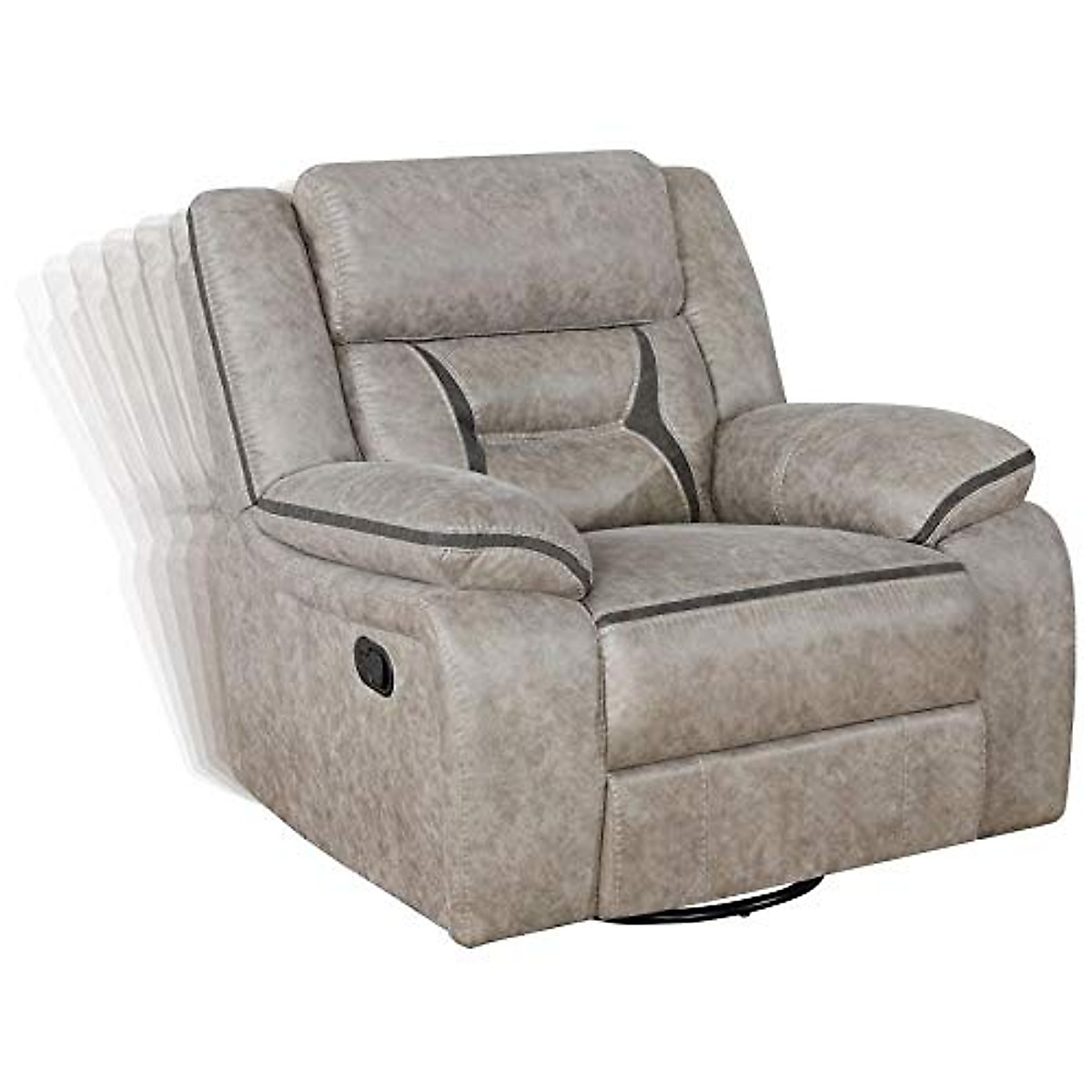 Coaster Home Furnishings PU Manual Motion Recliner in Taupe Finish