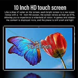 FOLOSAFENAR Smart Tablet, Octa Core CPU 10in Tablet Support 4GLTE 5GWiFi Dual Speakers 1920x1200 Resolution for Entertainment (Grey)