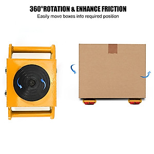 Car Dolly Set of 4 Machine Skates Shipping Container Wheels Industrial Mover 13200LBS Machinery Skate with Steel Rollers Cap 360 Degree Rotation USA Stock