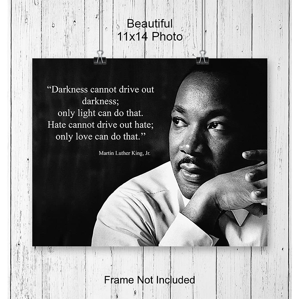 Martin Luther King Wall Art - LARGE 11x14 - MLK Quotes - African American Decor - Inspirational Quotes - Motivational Posters - Black History Classroom Decor - Uplifting Positive Gifts for Women, Men