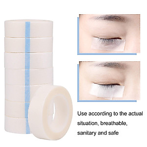 TUPARKA 18 Pack Eyelash Tape White Paper Fabric Tape for Eyelash Extension Supply, 0.5 Inch x 10 Yard Each Roll