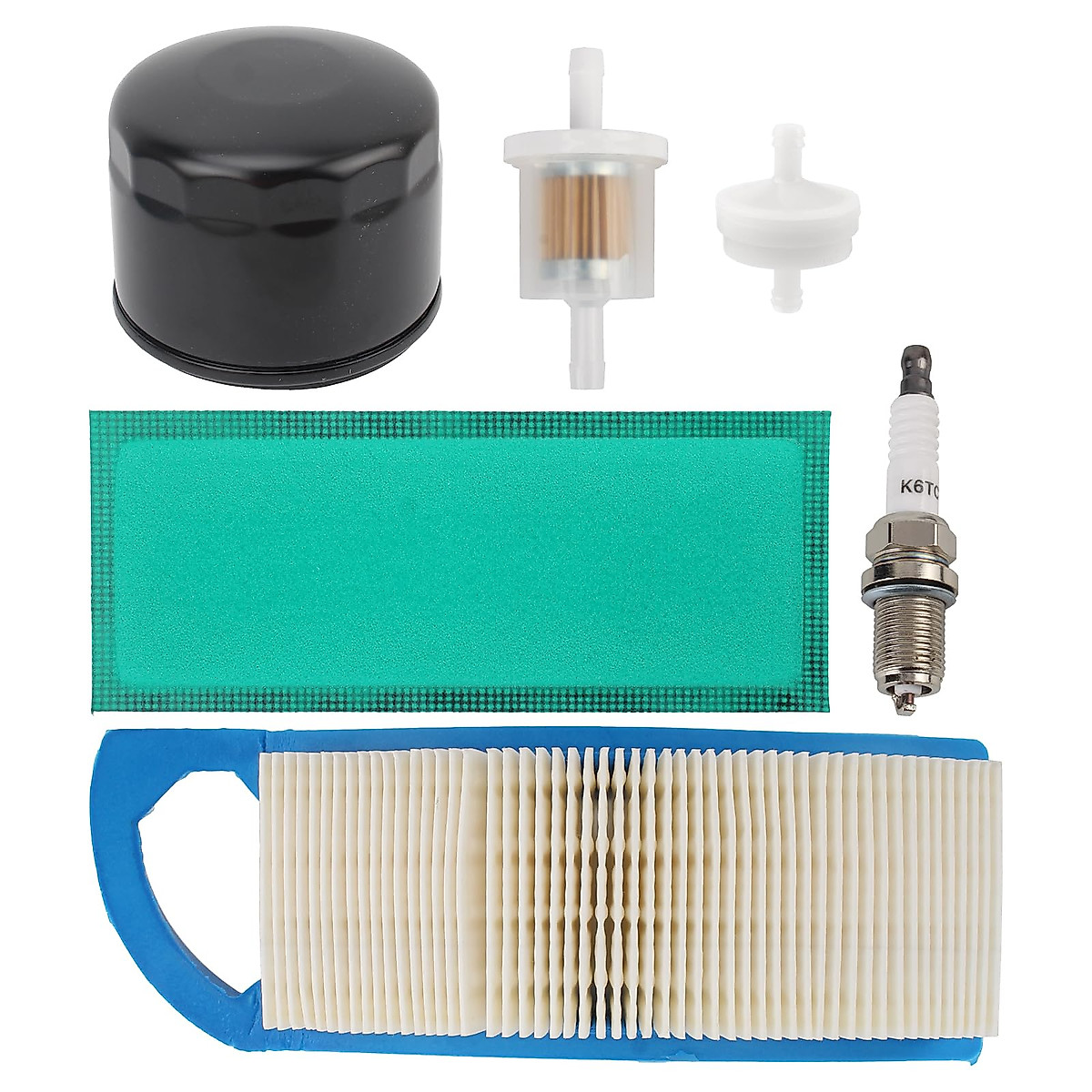 AUTOKAY Air Filter 697153 698083 795115 for John Deere GY20573 LA110 LA100 LA115 LA105 L100 L107 L108 L105 Lawn Mower with BS 492932 JD GY20577 Oil Filter Tune Up Kit