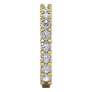 1.52 Carat Round Cut Zircon 14k Yellow Gold Eternity Designer Art Deco Everlasting Danity Statement Ring Band Sz 3.75
