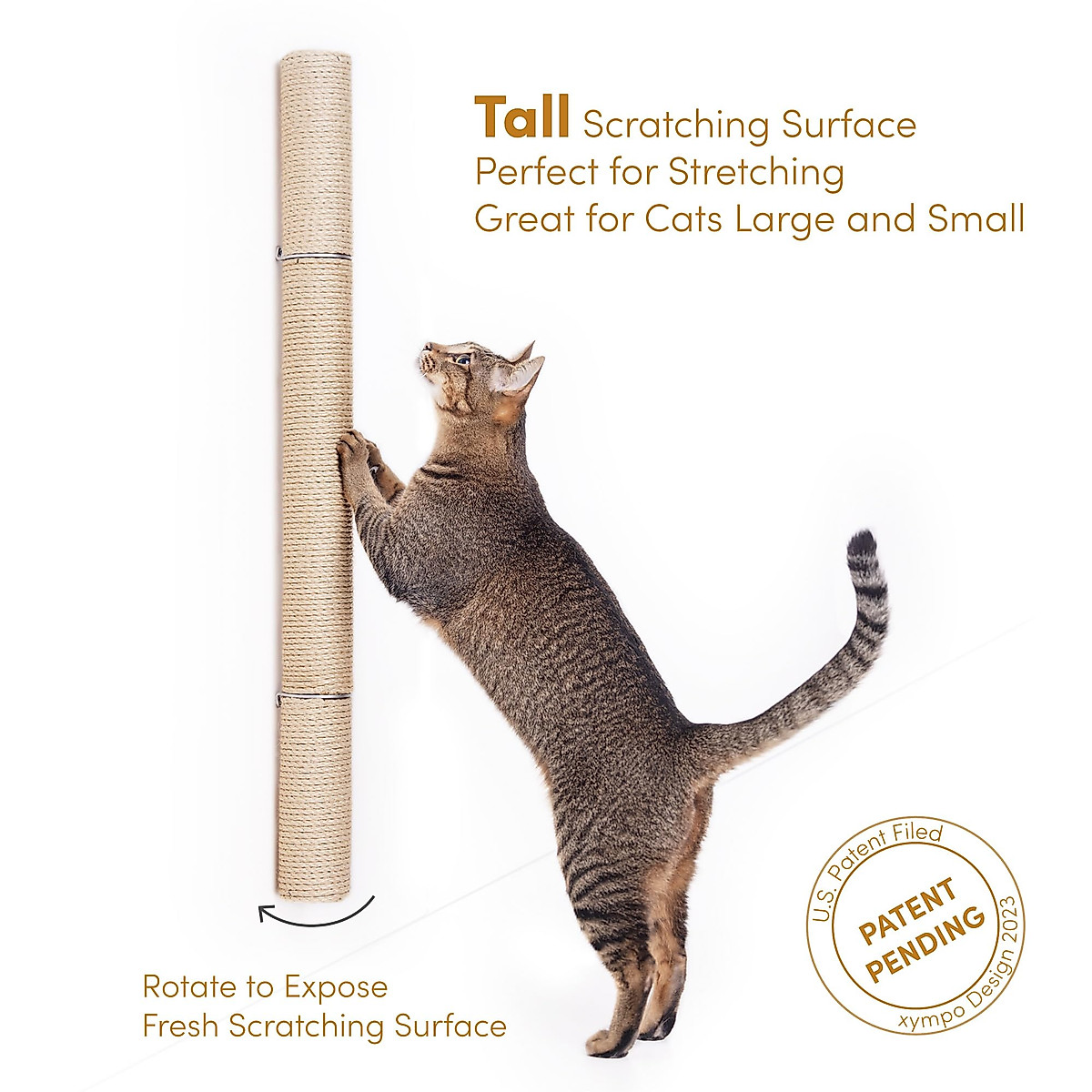 xympo 34" Wall Mounted Cat Scratcher, Sisal Scratching Post