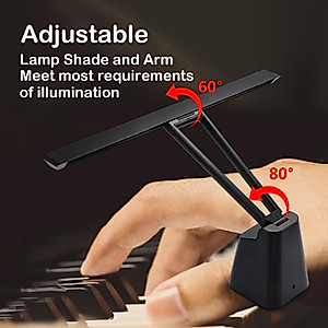 AETEE Piano Lights for Upright Grand Digital Professional Led Piano Lamp Eye-Care 5 Levels Color Temperatures 5 Levels Dimming Aluminum Body with Steady Base Home