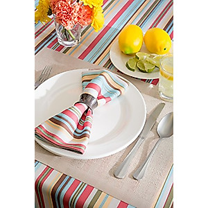 DII Summer Stripe Outdoor Collection Tabletop, Tablecloth, 60x84" w/Zipper (CAMZ34858)