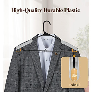 HOUSE DAY Plastic Hangers Shoulder Expanders, Anti-Deformation Garment Protectors, Extensions for Clothes Hangers, Prevents Shoulder Bumps & Clothing Shape, Durable & Easy to Use (White 30 Pack)