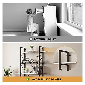 YITAHOME Book Shelf，5 Tier Bookcase, 12" D x 47" W x 71" H Large Industrial Book Shelf Storage Organizer for Living Room, Bedroom,Home Office, Free Standing Storage Shelving Unit, White