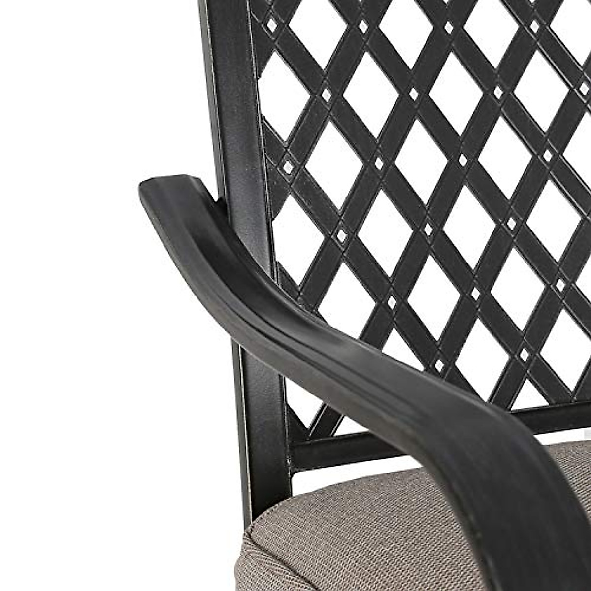 Iwicker 2 Piece Outdoor Swivel Bistro Bar Stool with 100% Polyester Cushion