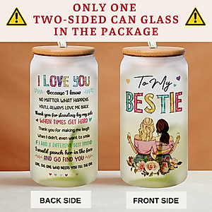 Gifts for Best Friends Women Birthday - Friend Gifts for Women, Gifts for Friends Female, Gifts for Best Friends - Gifts for Women Friendship - Gag BFF Bestie Gifts for Women - Funny Can Glass