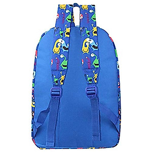 Fenrici Monster Backpack for Boys, Girls, 16", Cute Preschool toddler Book Bag for Little Kids, Side Pocket, Lightweight, Water Resistant, Monster Characters