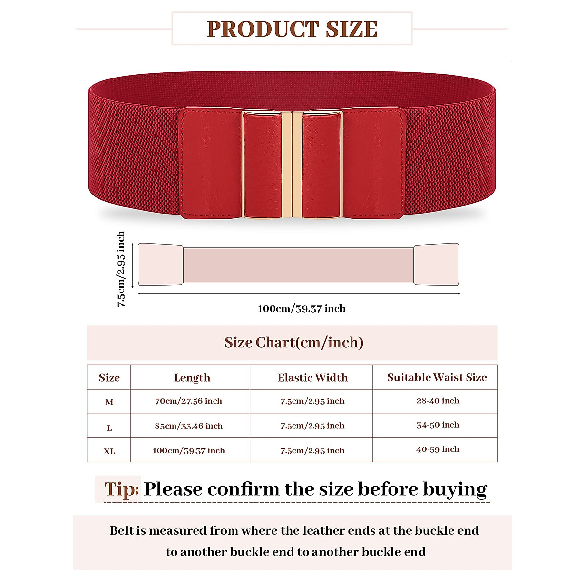 SATINIOR 3 Pieces Women Wide Belt Elastic Cinch Waistband Stretch Dress Belt for Ladies