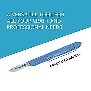 MedBlades 10 Sterile Disposable Scalpels for Craft, Dermaplaining, Dermatology, Laboratory, Biology, Dissection, Surgical, Dental, Veterinary & More (#15)