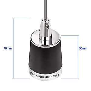 Bingfu VHF UHF 144/430MHz Mobile Radio Antenna Dual Band 136-174MHz 400-470MHz Vehicle Ham Radio NMO Mount Antenna for Car Truck Ham Radio Mobile Radio Amateur Radio Two Way Radio Marine VHF Radio