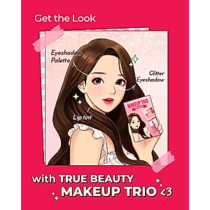 AMTS x True Beauty Makeup Edition - Some Love Makeup 3 Set (7colors Eyeshadows + Liquid Glitter + Lip stain tint) | Matte Shimmer Pearls Shades, Highly Pigmented, Pink Gold Set