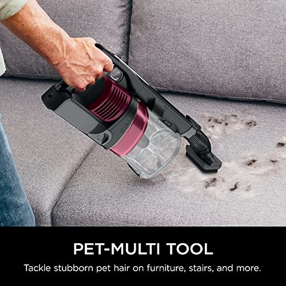 Shark Rocket Pet Pro with Self-Cleaning Brushroll, HEPA Filter Lightweight Cordless Stick Hand Vacuum, 7.5 lbs, Magenta