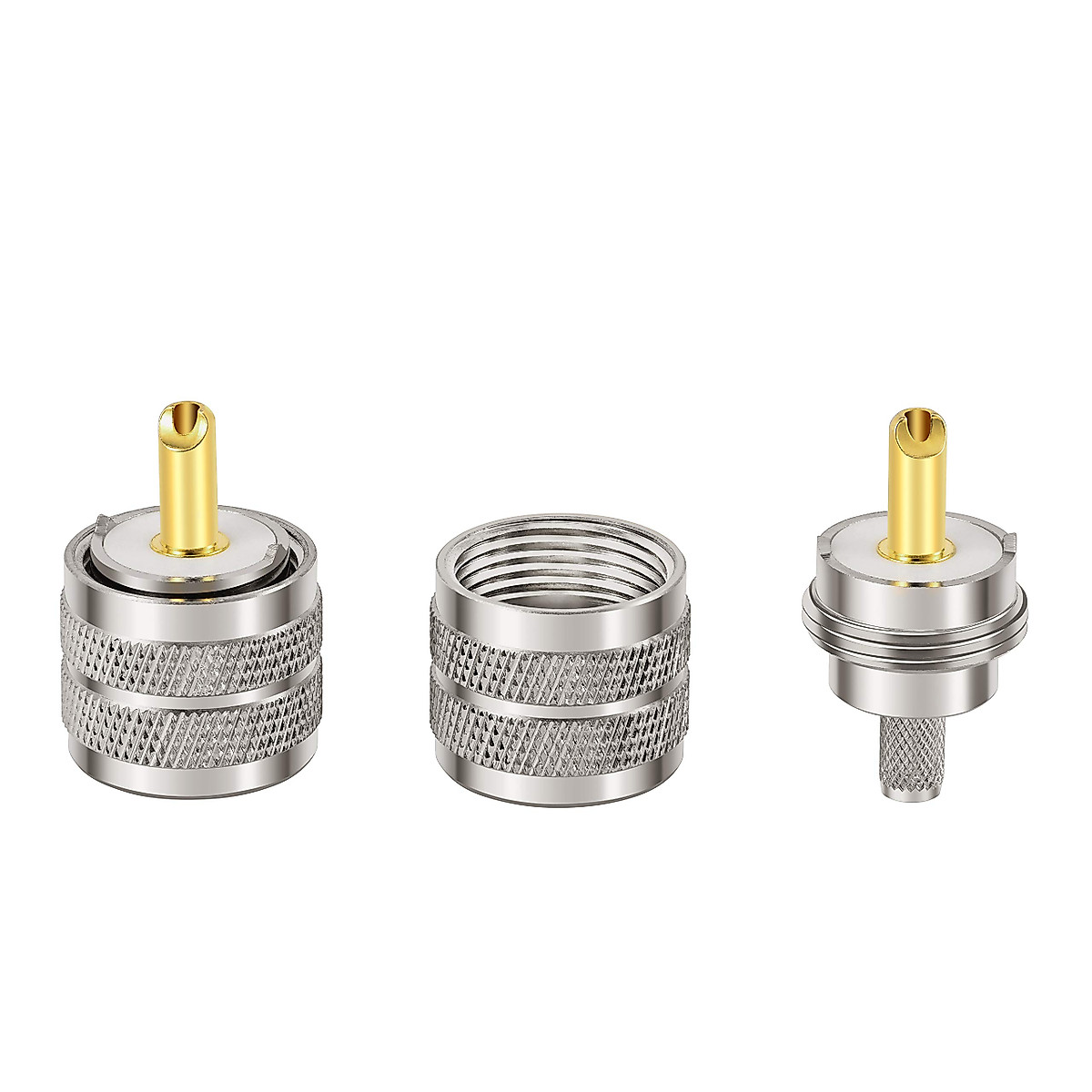 MOOKEERF PL-259 UHF Male Plug Crimp Coax Connector Adapter for RG58 LMR195 RG400 3D-FB KSR195 Cable (Pack of 10)