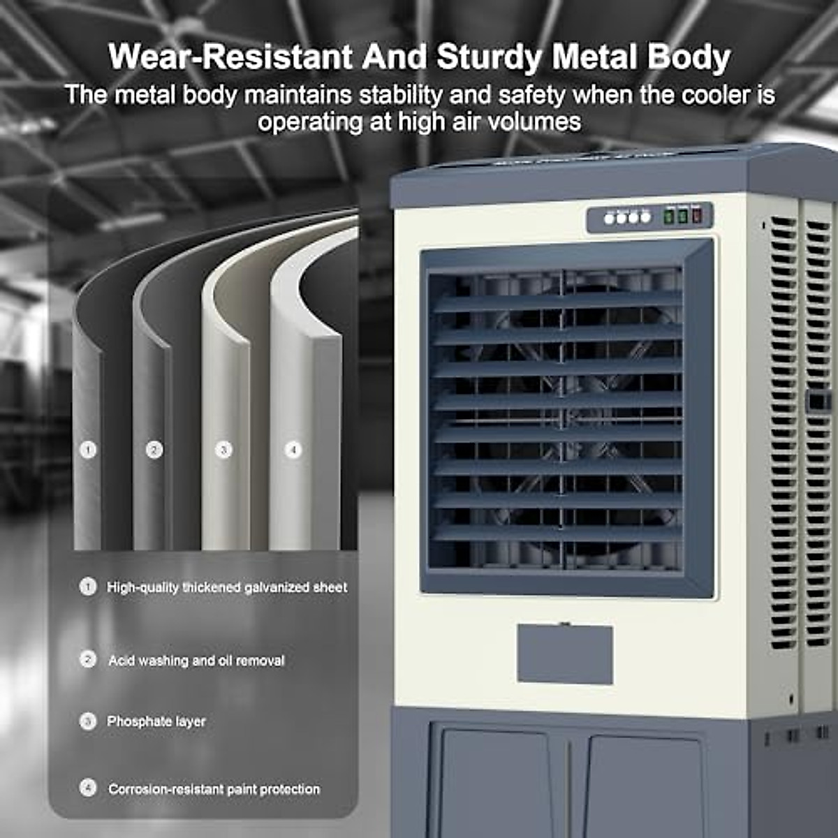 KEGIAN 8979CFM Evaporative Air Coolers, Swamp Cooler with Continuous Auto Fill, 120° Oscillating, 3-Speed Mode, Air Cooler, Portable Cooler Fan for Indooor Outdoor Patio Garage Commercial Use 58''