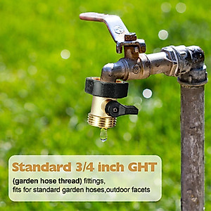 Tudomro 8 Pack Garden Hose Shut Off Valve Durable Hose Shutoff Valve Heavy 3/4 Brass Shut Off Valve for Garden Hose with Extra Pressure Washer Water Hose Shut Off Valve for Household Cleaning