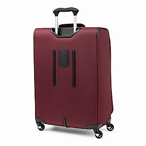 Travelpro Maxlite 5 Softside Expandable Checked Luggage with 4 Spinner Wheels, Lightweight Suitcase, Men and Women, Burgundy, Checked Medium 25-Inch