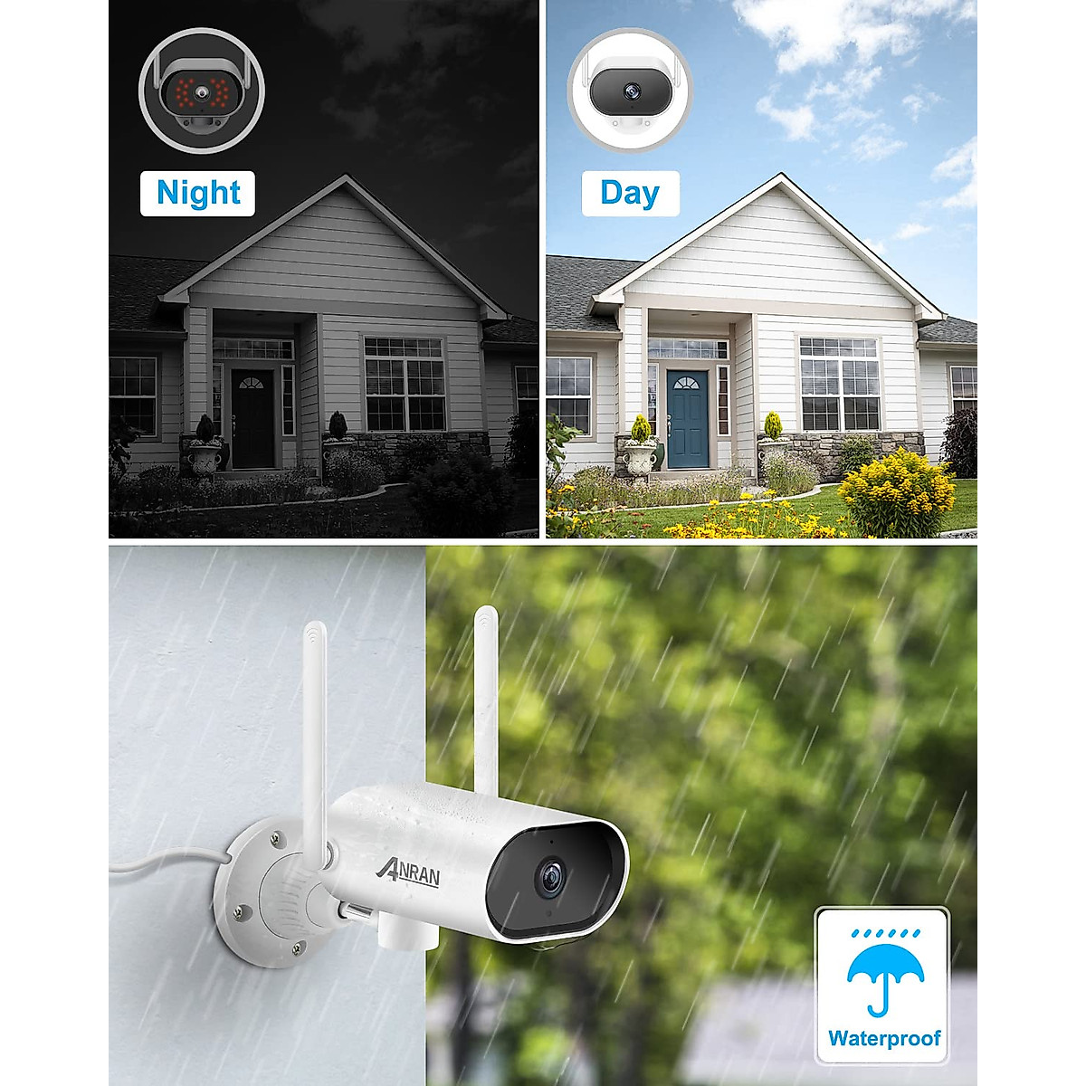 Wireless Security Camera System,ANRAN 8 Channel 2K NVR 4Pcs 3MP Home WiFi Security Camera Outdoor with1TB Hard Driver,Night Vision, IP66 Waterproof, Motion Alert, Remote Access…