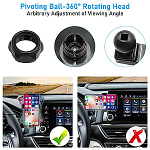 APESER Compatible with Honda Accord Phone Mount 2018 2019 2020 2021 2022,10th Gen Accord Phone Holder for 8 inch Navigation Screen,Accord Cell Phone Holder 360 Degree Rotation Mounted Anti-Shake,black