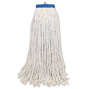 Boardwalk CM22024 Mop Head, Lie-Flat Head, Cotton Fiber, 24oz., White, 12/CT