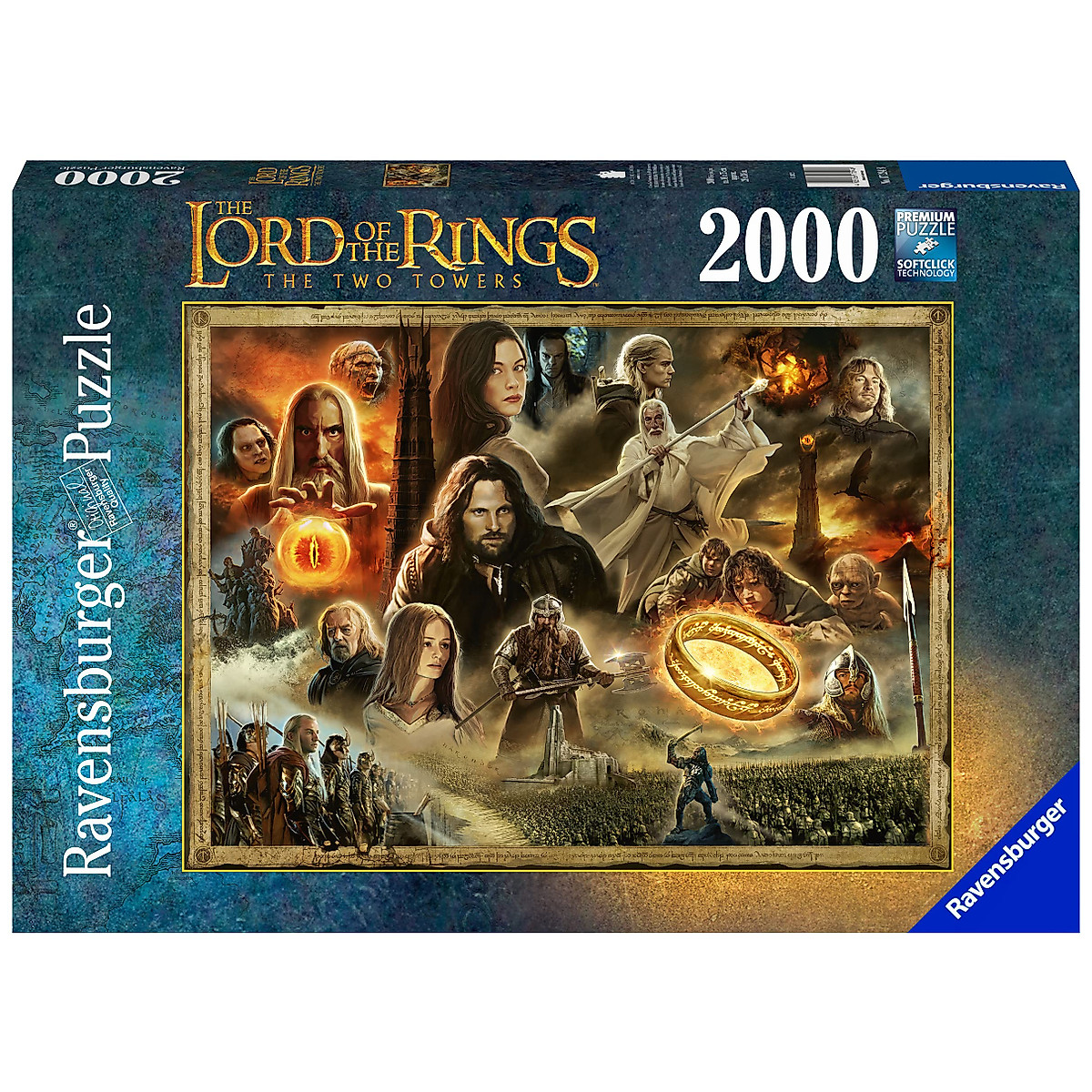 Ravensburger The Lord of The Rings: The Two Towers | Unique 2000 Piece Jigsaw Puzzle for Adults | Stimulating Brain Game | Perfect Interlocking Fit - 17294 | Softclick Technology for Seamless Puzzling